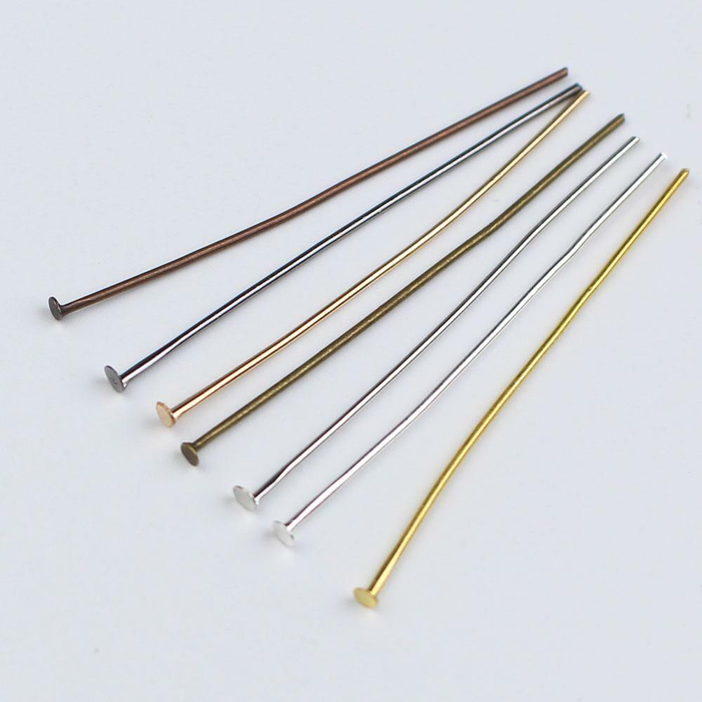 200pcs/lot Gold / Silver Plated Flat Head Pins for DIY Jewellery Making ...