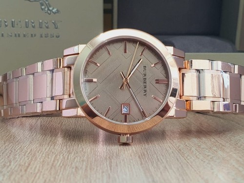Burberry BU9034 Rose Gold Watch 38mm The City Engraved Brand New ...