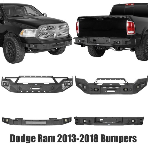 Different Front Rear Bumper Reinforcement w/winch Plate Fit 13-18 Dodge ...