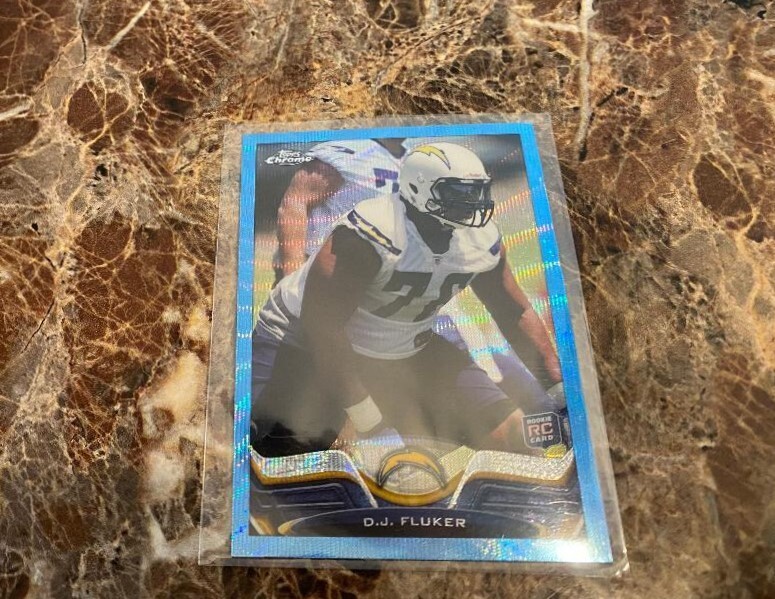 2013 Topps Chrome Blue Wave Refractor DJ Fluker Card #134 Rookie RC | eBay