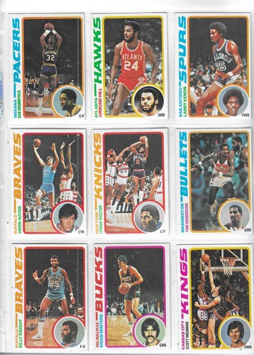 Basketball Topps 1978-79 9 Different Card Lot (L476) | eBay