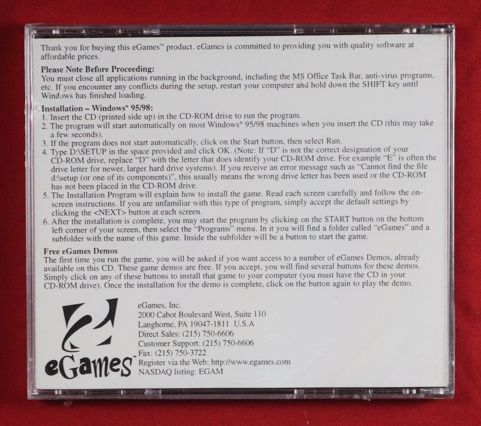 SPACE ARCADE COLLECTION CD-ROM PC Game, 2001 EGames - New/Sealed | eBay