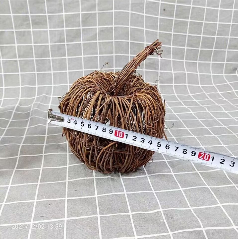 15cm Natural Dried Rattan Woven Pumpkin Halloween Pumpkin Modeling ...