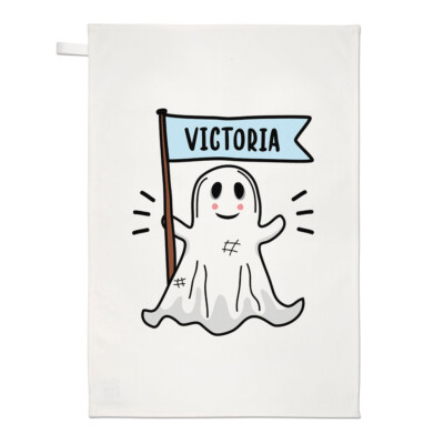 Personalised Boo Ghost Tea Towel Spooky Halloween Scary Funny ...