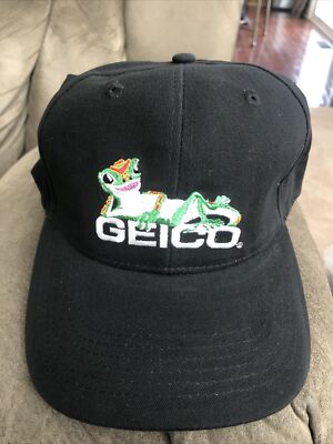 GEICO Gecko Strapback Baseball Hat Cap Black | eBay