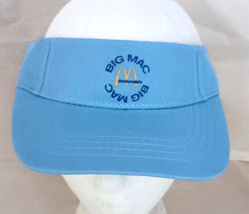 Retro McDonalds Fast Food Restaurant Blue Big Mac Visor Cap Hat New ...