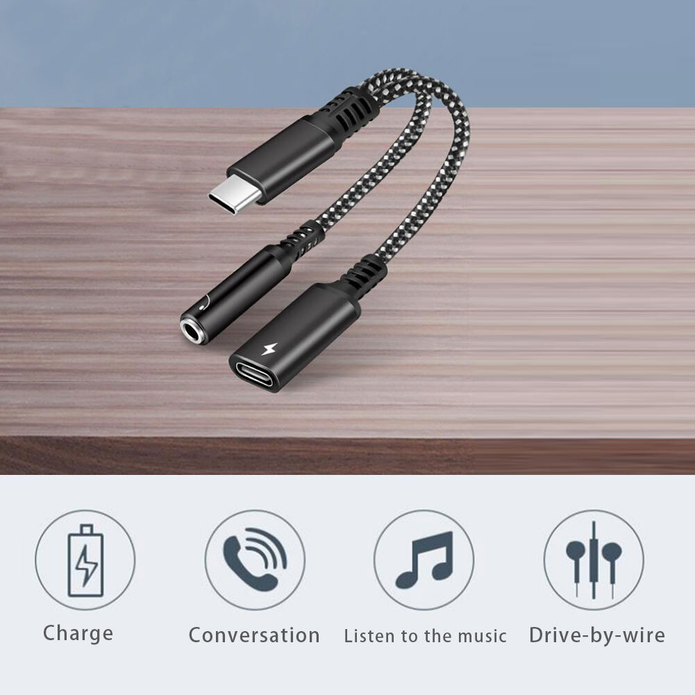 Plug And Play 3.5mm Headphone Jack USB Type Audio Adapter Fast Charging ...