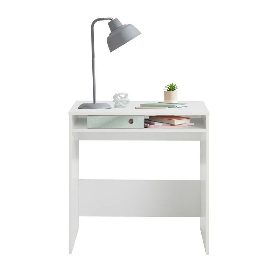 Argos Home Kenora White Desk Modern Office Computer Table Workstation ...