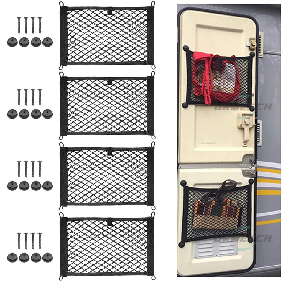 4x Large Storage Net Pocket Camper Van Caravan Organizer Holder for VW ...