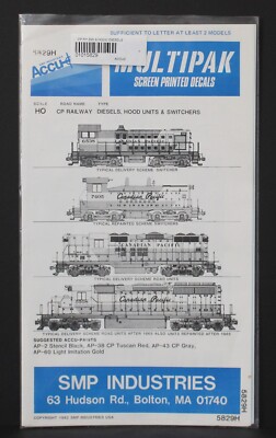 SMP 5829H HO Decals CP Canadian Pacific Diesels Hood Units & Switchers ...