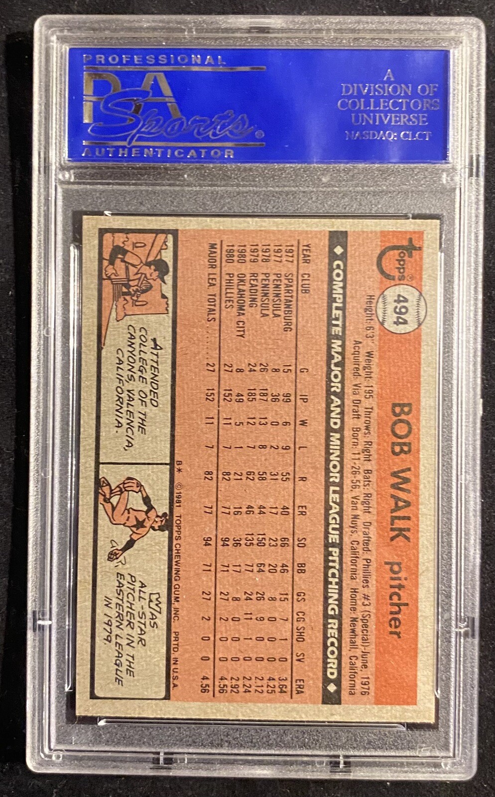 1981 Topps - #494 Bob Walk (RC) for sale online | eBay