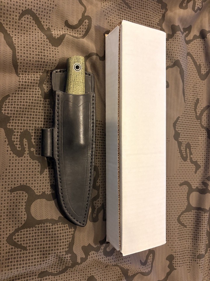 Fiddleback Forge Terassaur by Andy Roy .165" Blade, Green Burlap handle ...