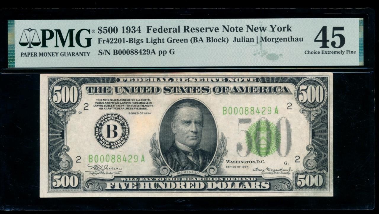 AC 1934 $500 FIVE HUNDRED DOLLAR BILL New York LGS PMG 45 comment | eBay