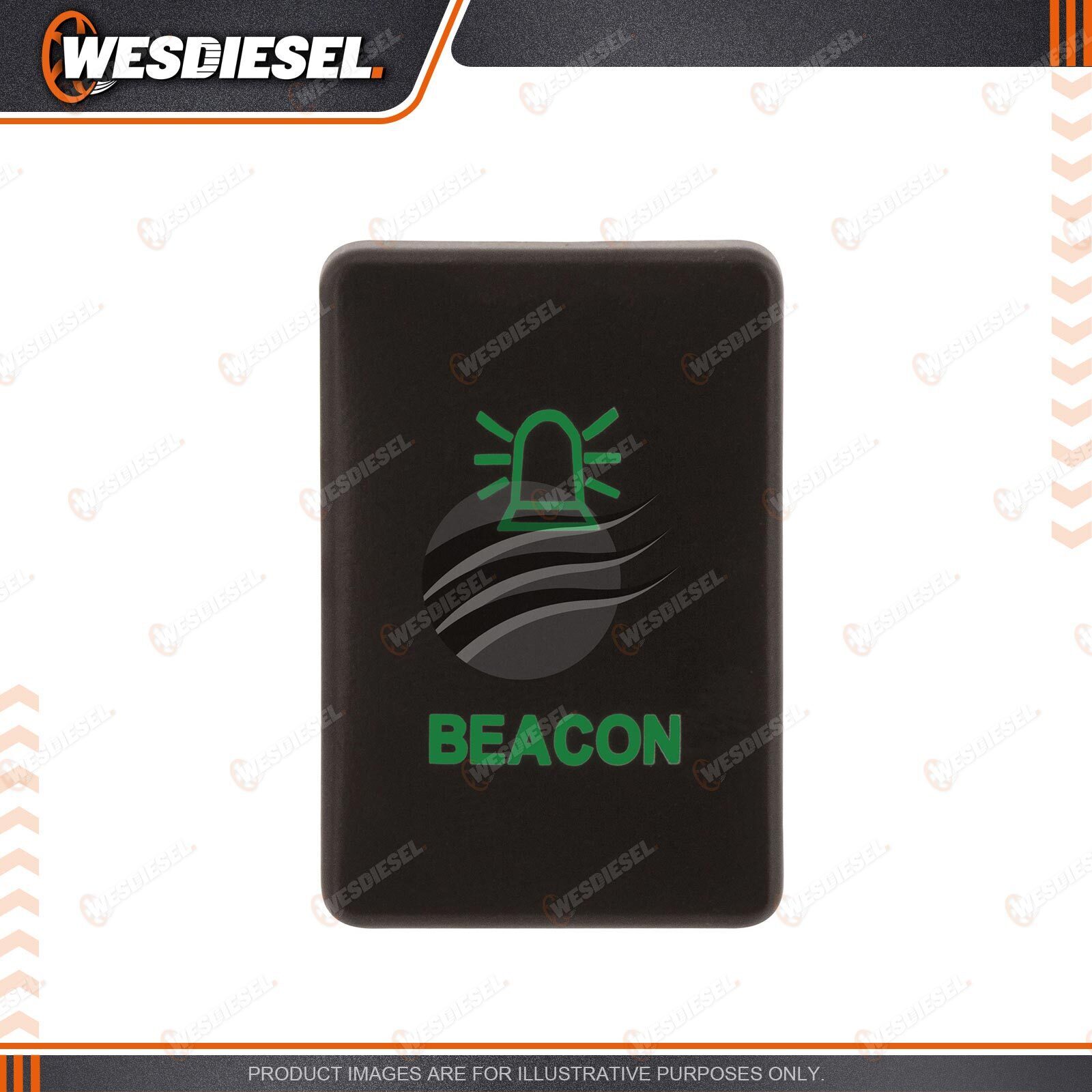 Wesdiesel Switch Push Button On / Off OE RPL 12V Beacon Green Illum ...