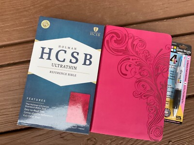 HCSB Ultrathin Reference Bible Pink 4 Color Study Pen 9781586407308 | eBay