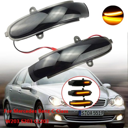 2PCS Dynamic Side Turn Signal Light For Mercedes Benz C Class W203 S203 ...