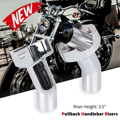 Chrome CNC 3.5" Pullback Handlebar Risers For Harley Heritage Softail ...