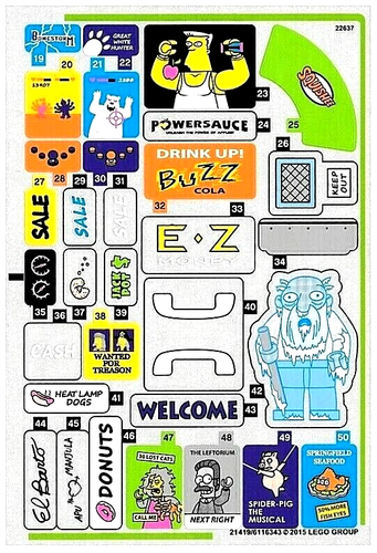 LEGO Simpsons Kwik-E-Mart STICKER SHEET #2 from Set # 71016 Original ...