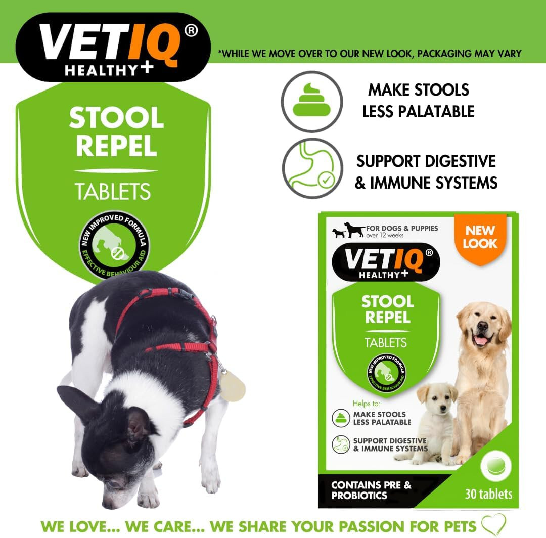VETIQ STOOL REPEL TABLETS STOPS POO EATING EFFECTIVE BEHAVIOUR AID 30 ...