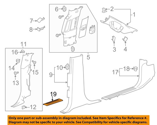 GM OEM 14-19 Sierra 1500 Cab Interior Trim-Rear Sill Plate 22817369 | eBay