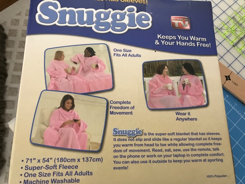 Original Snuggie Pink Adult Fleece Body Blanket w/ Pockets As Seen On ...