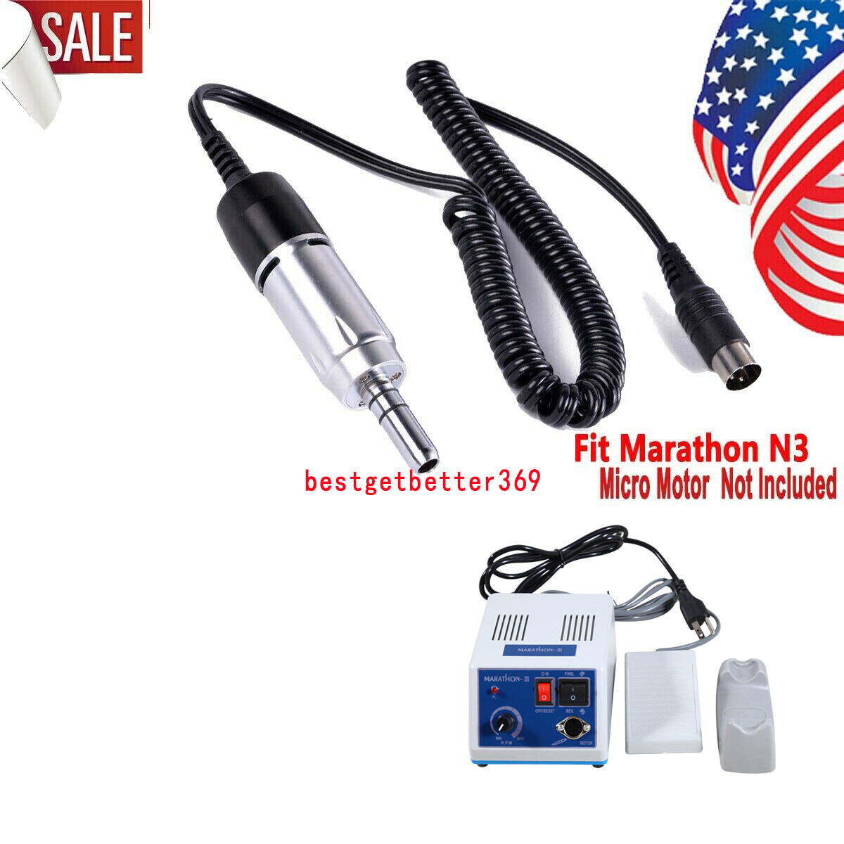 Dental Lab Marathon Electric Micromotor Polishing Unit / 35K rpm Motor ...