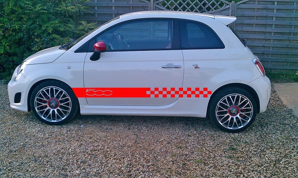 Fiat 500/500 L side racing stripes stickers decals sport abarth ...