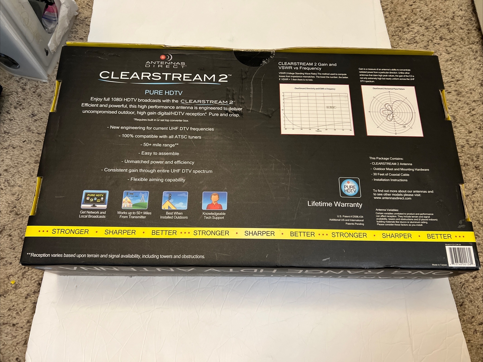 ClearStream 2MAX UHF/VHF Indoor/Outdoor HDTV Antenna with 20 inch Mast ...