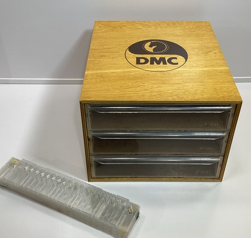 DMC Embroidery Thread Floss 3-Drawer Wood Storage Box Cabinet - With ...