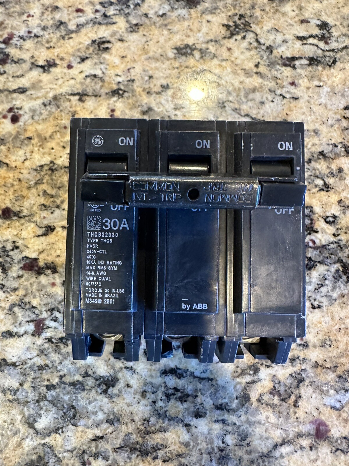 GE THQB32030 Bolt On Circuit Breaker THQB 3 Pole 30 Amp 240VAC | eBay