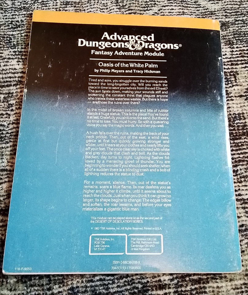 TSR 1st ed AD&D I4 Oasis of the White Palm - Good condition | eBay