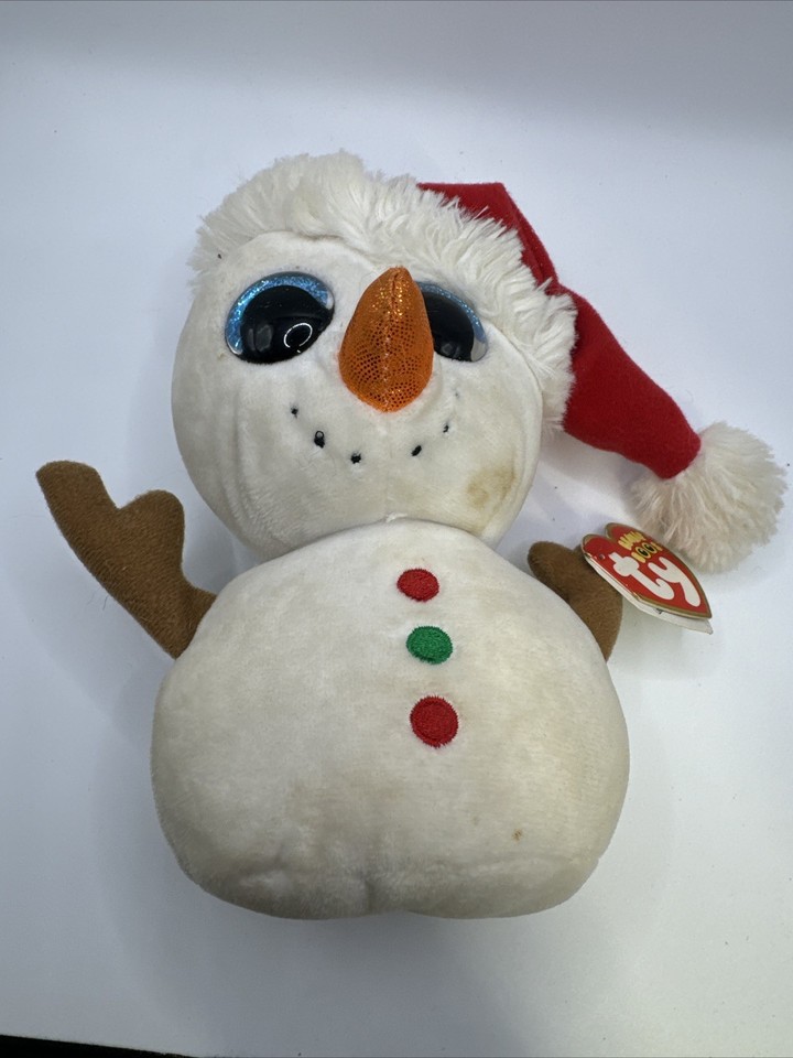 Ty Beanie Boos Scoop Snowman Christmas Plush, Peppermint Holiday ...