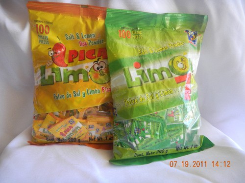 2x Limon 7 & Pica limon Powder salt & chili 2x100-pc each bag Nte wt 14 ...