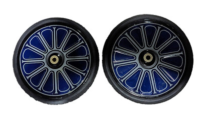 Pedal Car Steel Wheels Rubber Tires Set of 4 Blue Steam Train Spoke ...