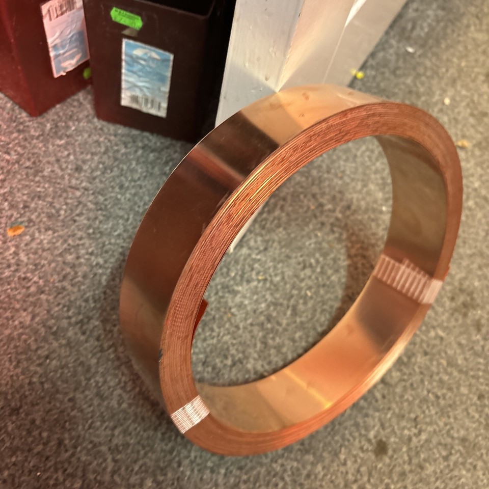 5m x 50mm x 0.6mm Copper Coil Fixing Strip for Lead Zinc Flashing Flat ...