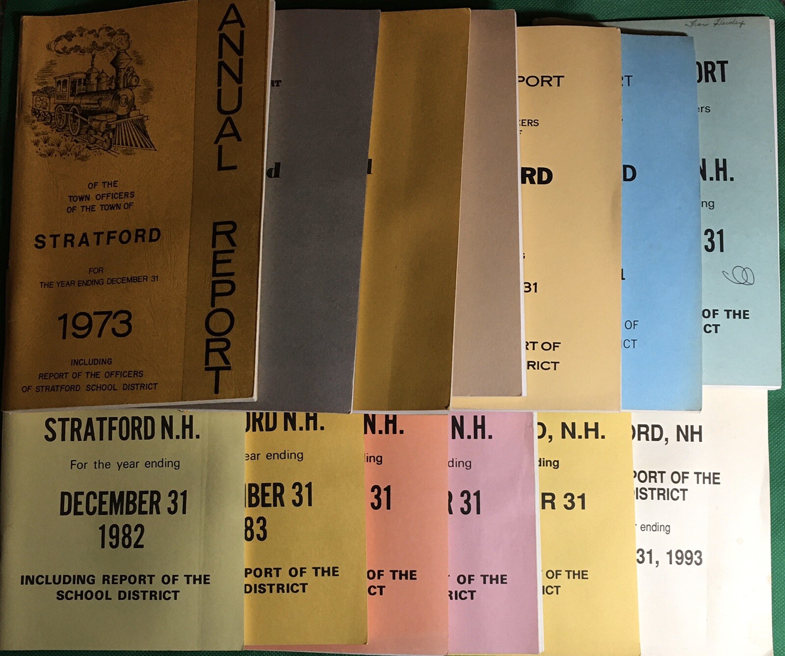 Lot Of 13 Stratford New Hampshire NH Annual Town & School Reports 1970s ...