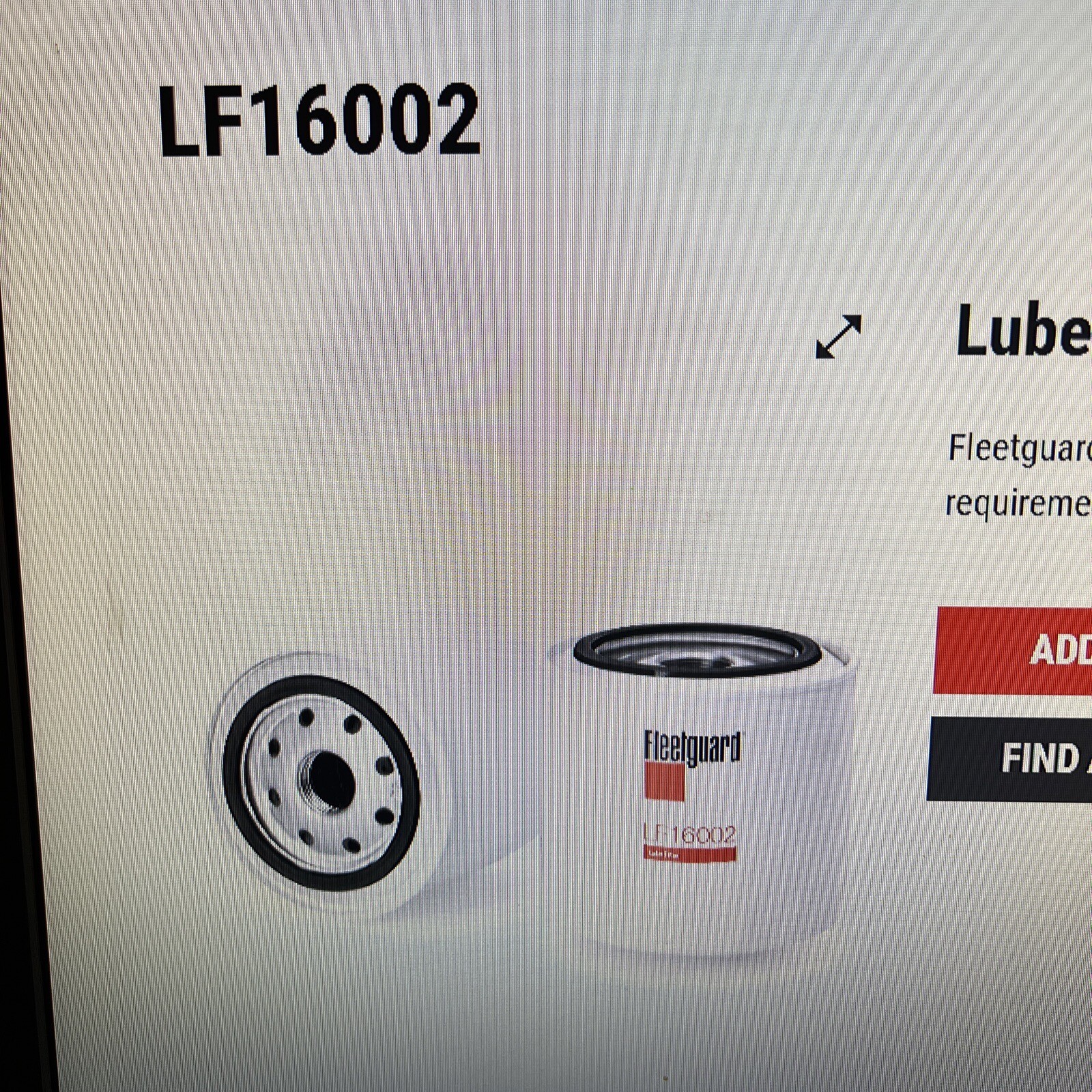 FLEETGUARD LF16002 - cross reference oil filters | oilfilter ...