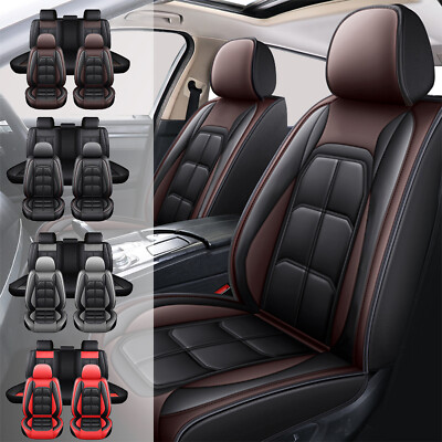 For BMW Car Seat Cover Full Set Deluxe PU Leather 5-Seats Front & Rear ...