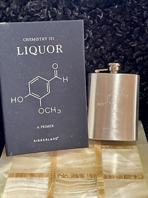 Kikkerland Chemistry 101 Alcohol 4 oz. Stainless Steel Book Flask New ...