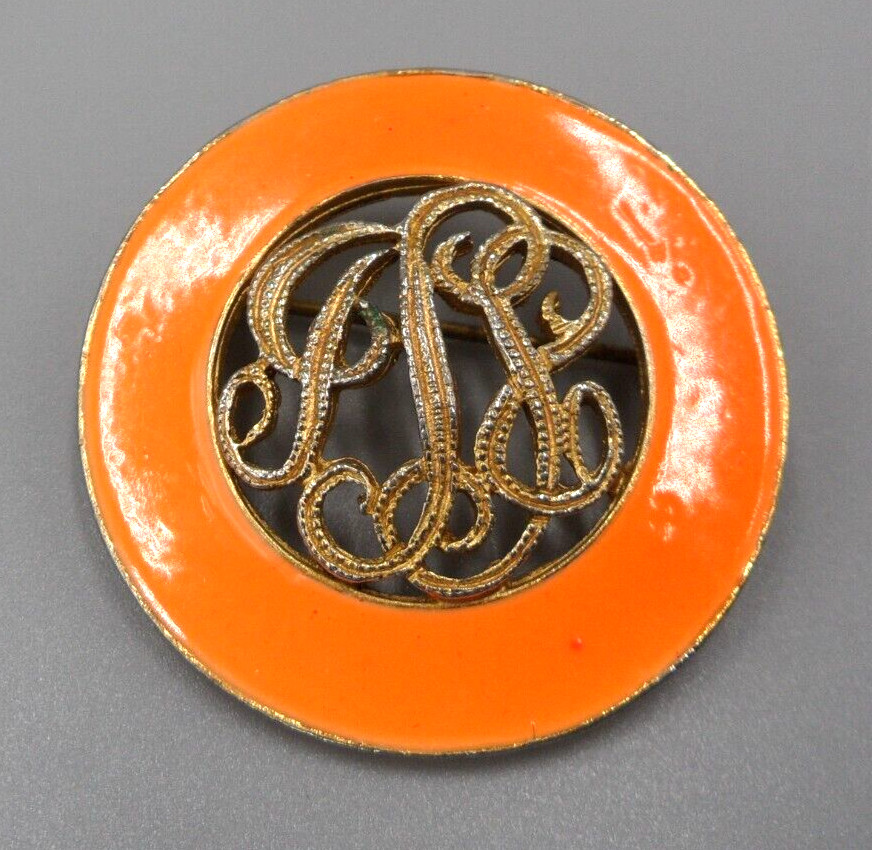 Vintage Monogram Brooch Cursive Calligraphy Initials … - Gem