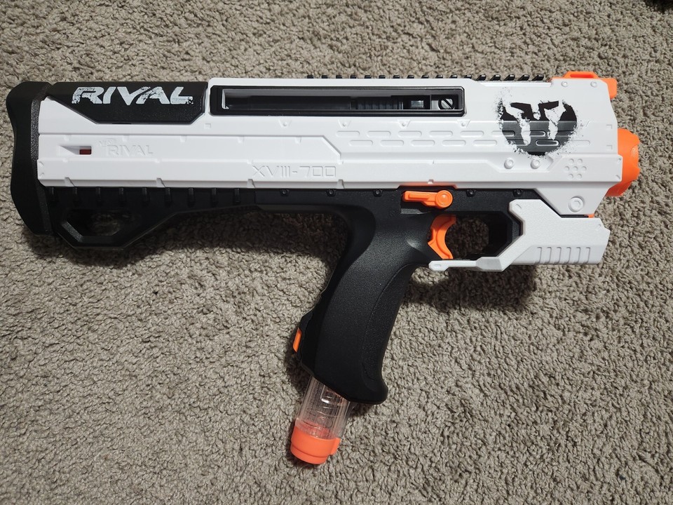 NERF Rival Edition White XVIII-700 Dart Ball Blaster Gun, Dart Balls ...