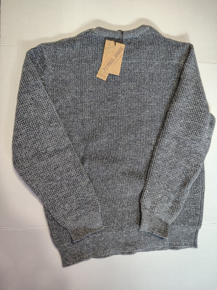PJ Paul Jones Sweater Mens Medium M Gray Crewneck Pullover Knit Ribbed ...
