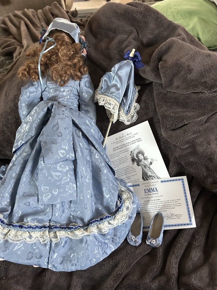 Emma Danbury Mint Victorian Porcelain Doll by Rose Pinkul w/ Shawl Hat ...