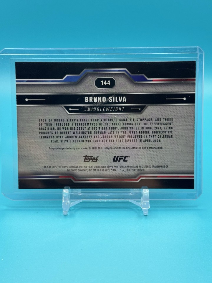 2025 Topps Chrome Sapphire Edition UFC #144 Bruno Silva Green Sapphire ...
