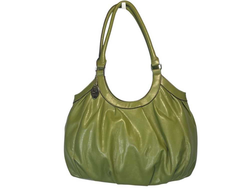 Minicci Hobo Handbag Green Purse All Vinyl Bag Medium Size Double ...