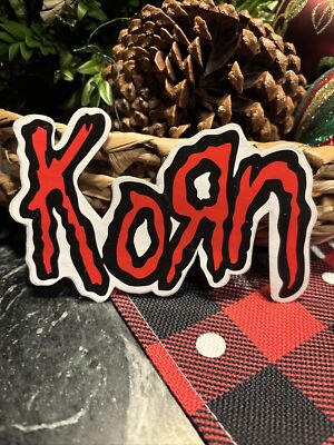Vtg KORN STICKER COLLECTIBLE RARE 90s Nu METAL WINDOW DECAL 5” Band ...