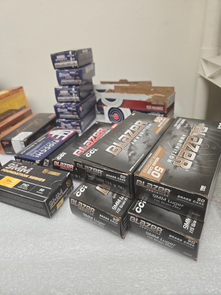 Empty Ammunition Ammo boxes Cardboard 9mm 38 12 gauge 270 WSM 308 mixed ...