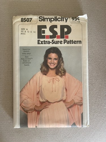 Simplicity 8507 Pattern Dress Shawl Misses 10 12 14 New Uncut Vintage ...
