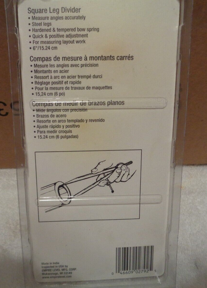 Empire 2792 6in. Square Leg Divider Caliper - 6in. Jaw Size | eBay