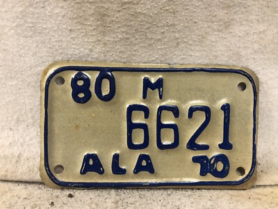 Vintage 1970 Alabama Motorcycle License Plate | eBay